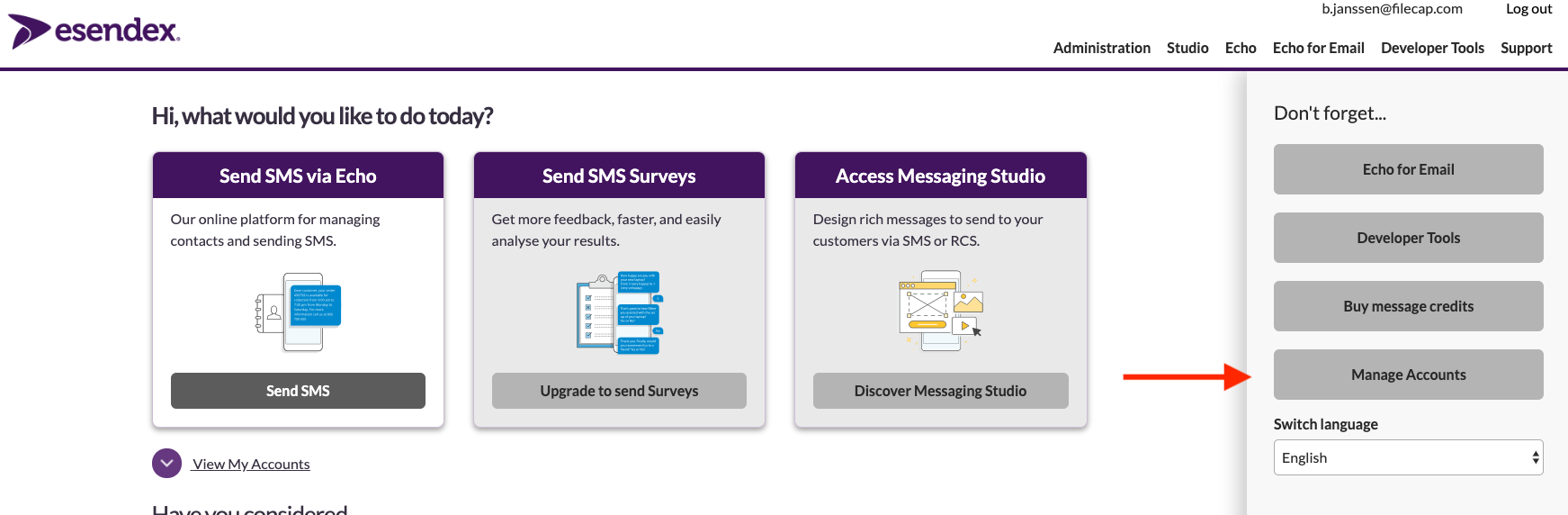 Token – Esendex | FileCap