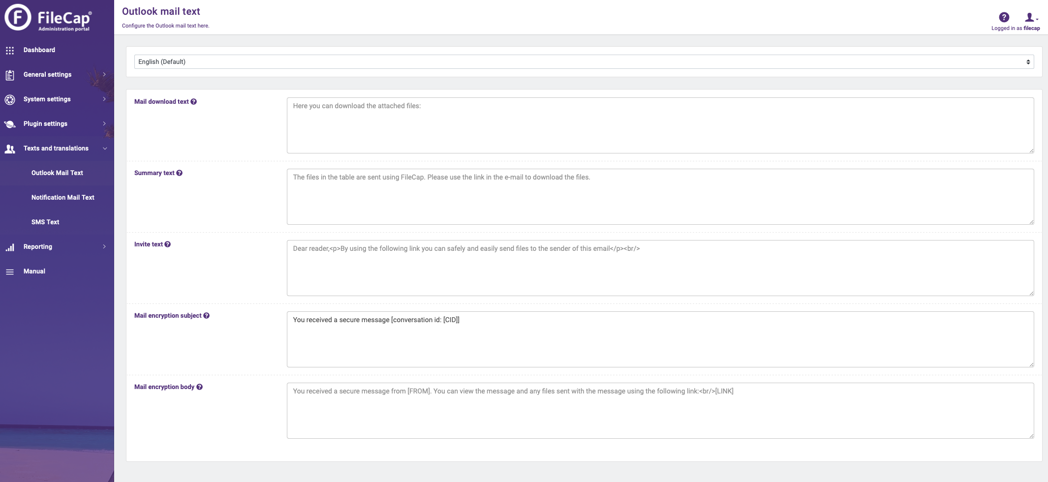 Outlook Mail Text | FileCap
