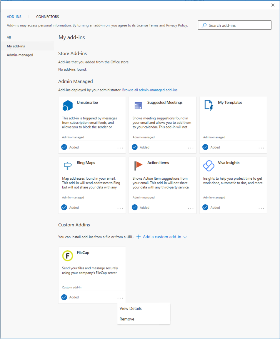 Remove the Office365 Web Plugin | FileCap